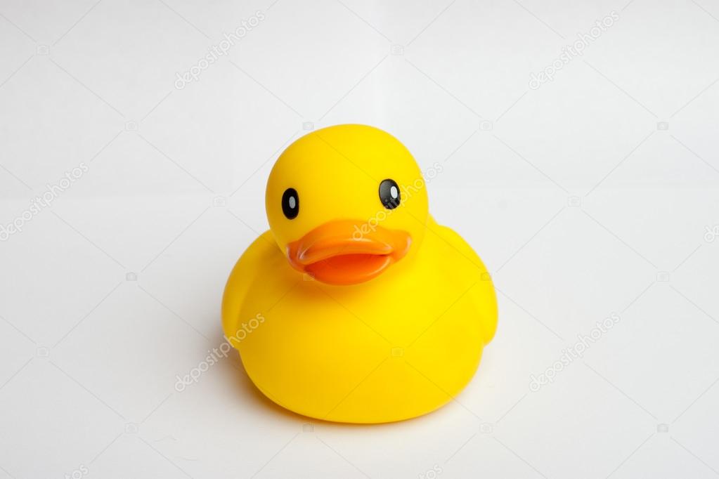 Rubber duck staring against white background — Stock Photo © markcarper ...