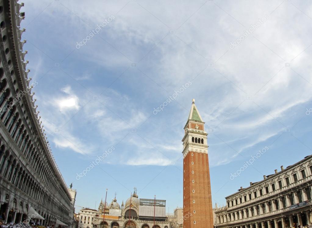 Highest and most famous bell tower in Piazza San Marco in Venice Stock ...