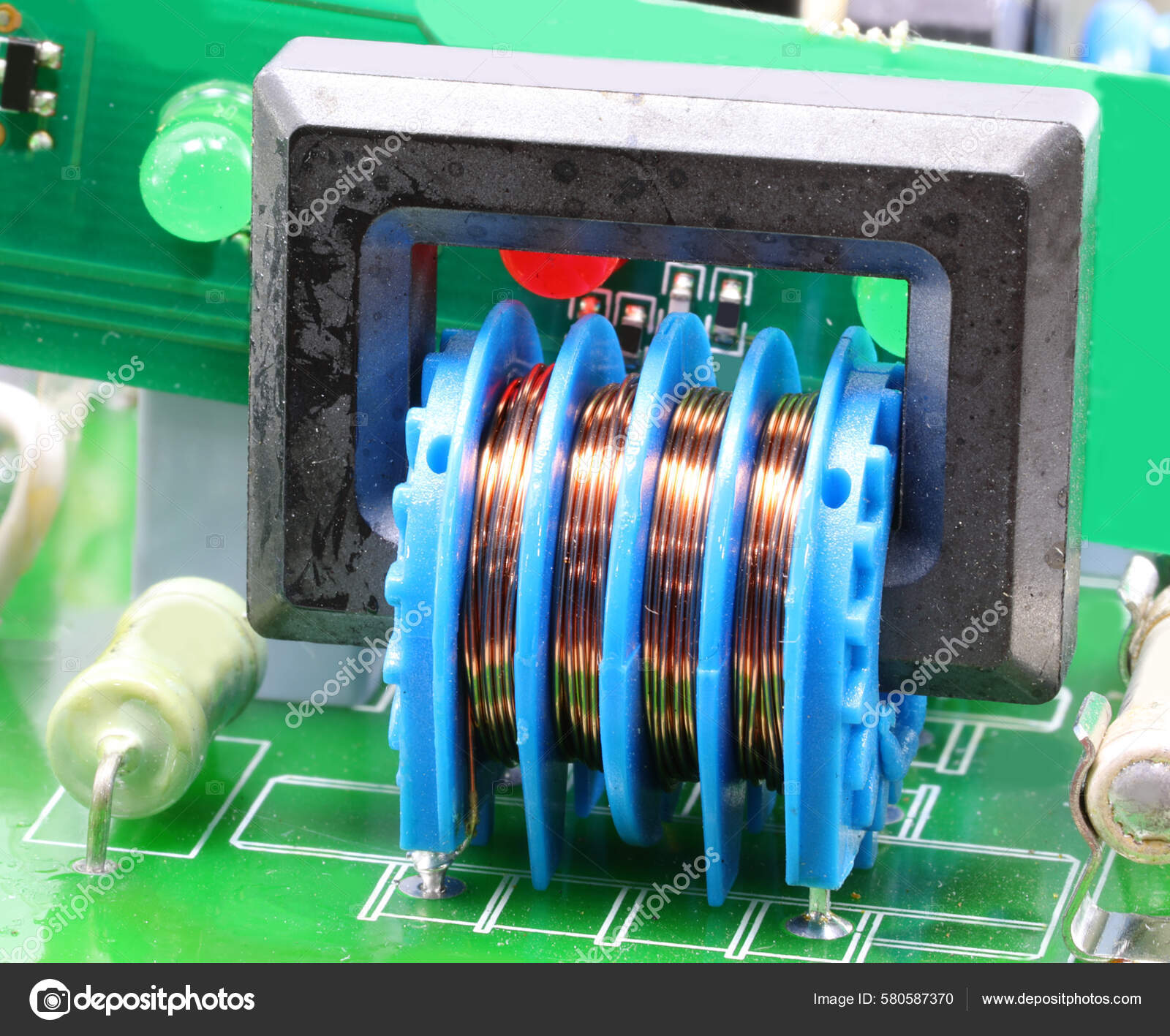 Miniaturized Transformer Wound Copper Wires Managing Integrated Circuit ...