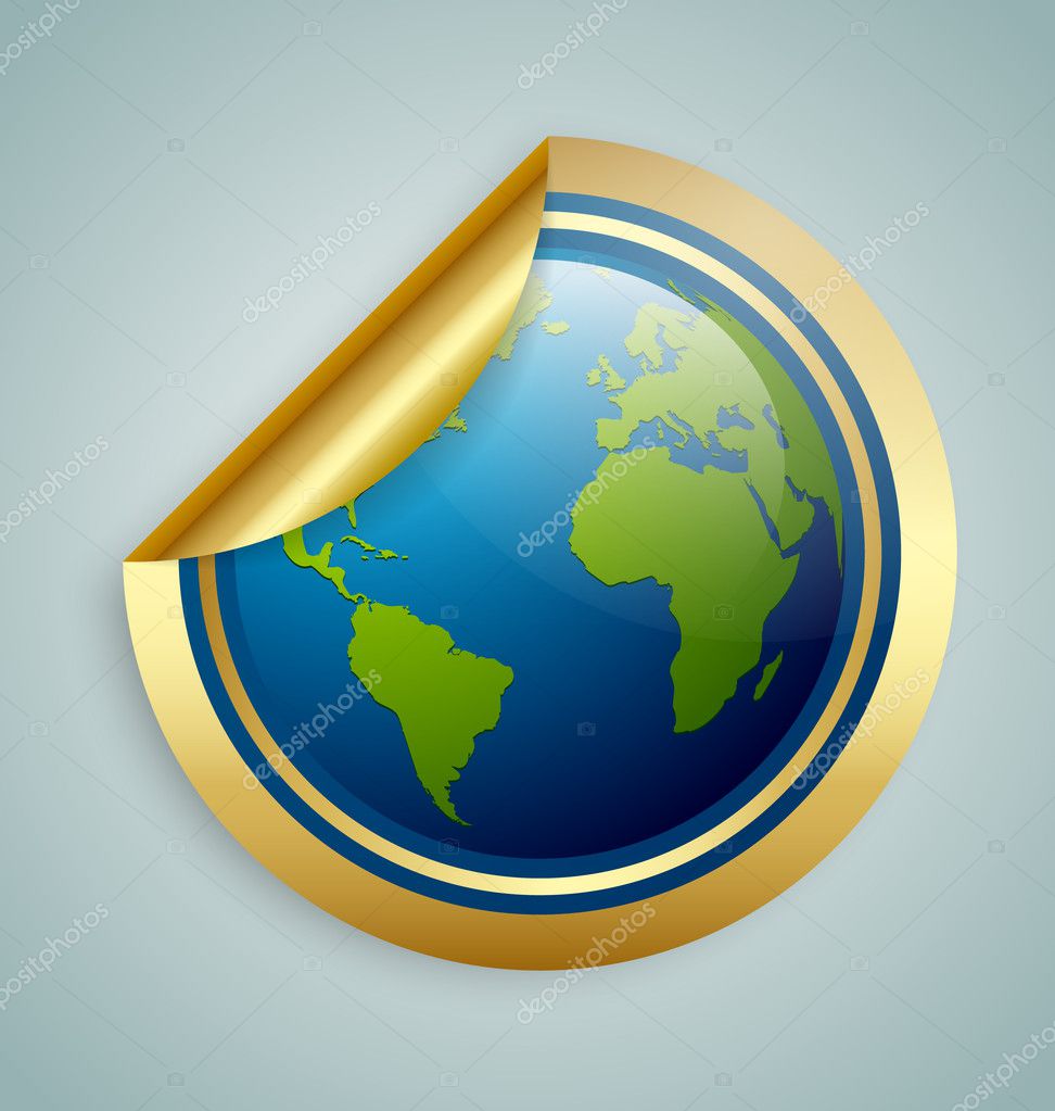 Planet Earth sticker Stock Vector Image by ©PKIllustrations #12860329