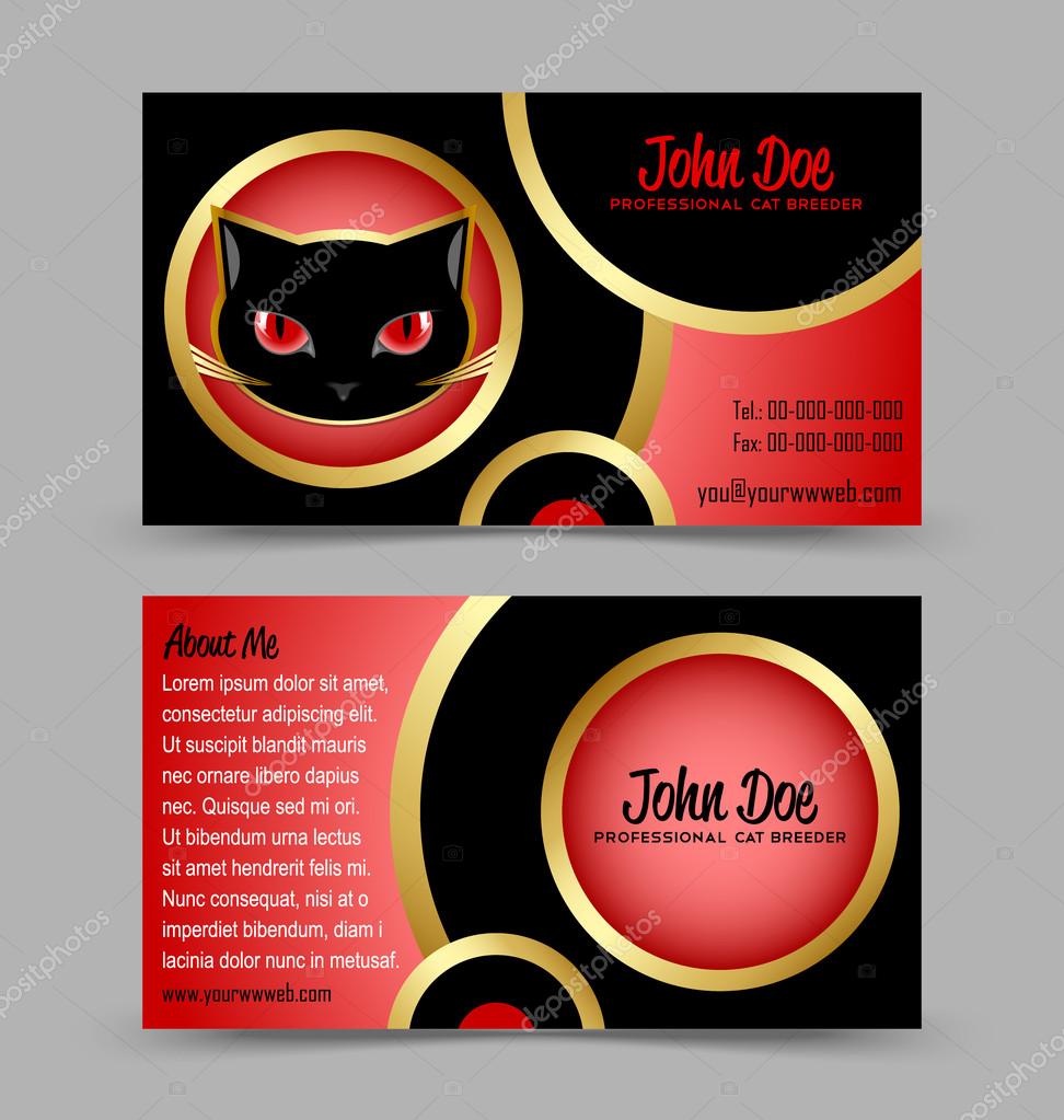Cat head theme business card — Stock Vector © PKIllustrations #15603129