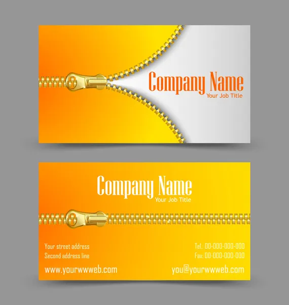 Zipper theme business card Stock Vector Image by ©PKIllustrations #12373822