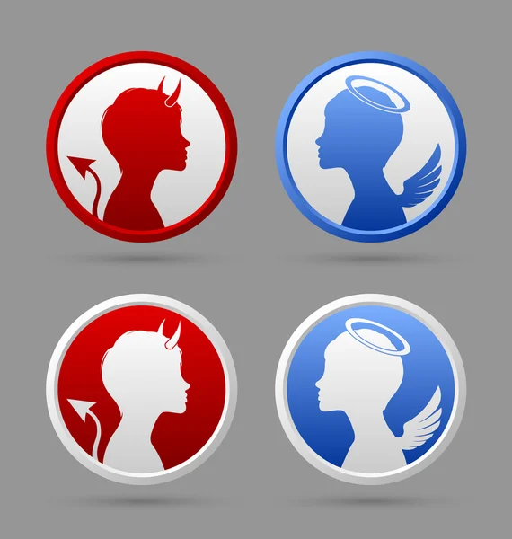 Angel and devil silhouette | Angel and devil silhouette — Stock Vector ...