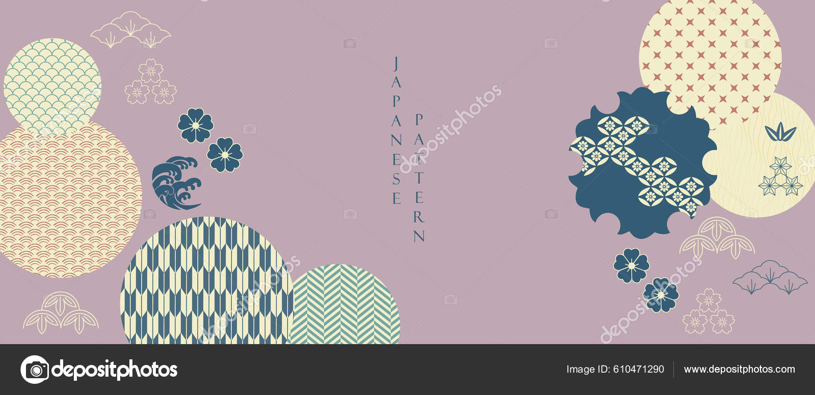 Japanese Wave Pattern Abstract Art Vector Banner Nature Art Background ...