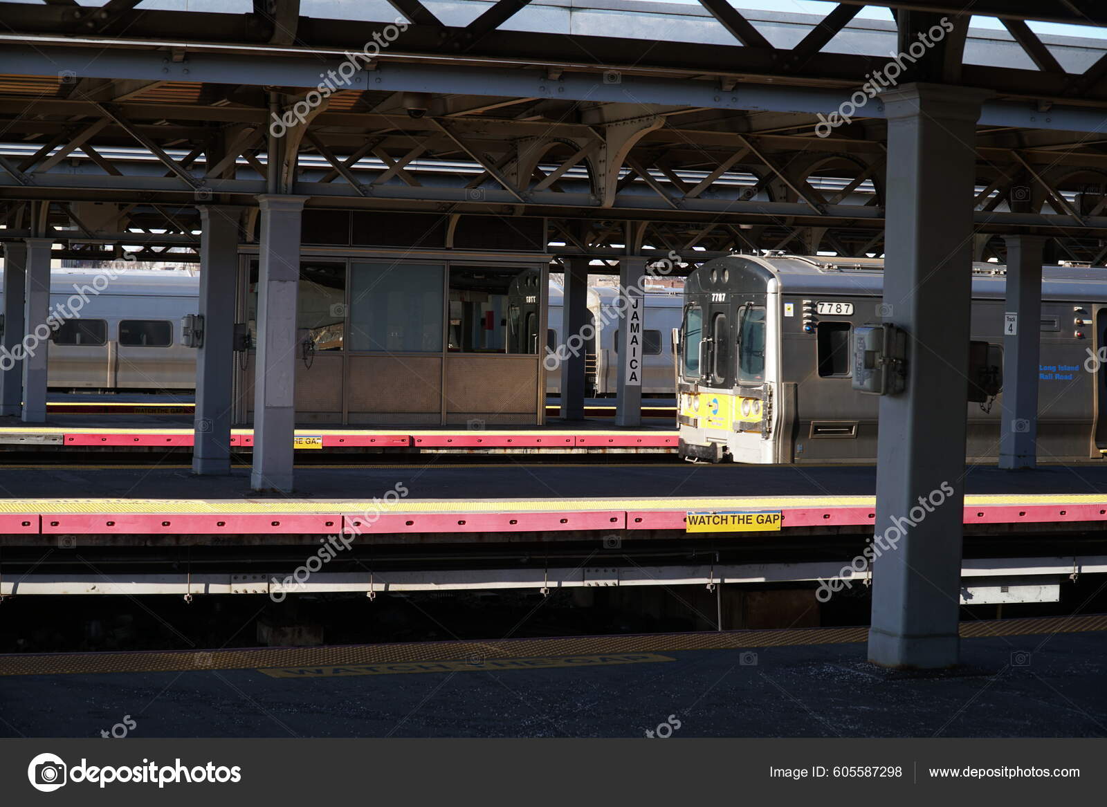 Queens Circa 2022 Busy Long Island Railroad Commuter Train Terminal ...