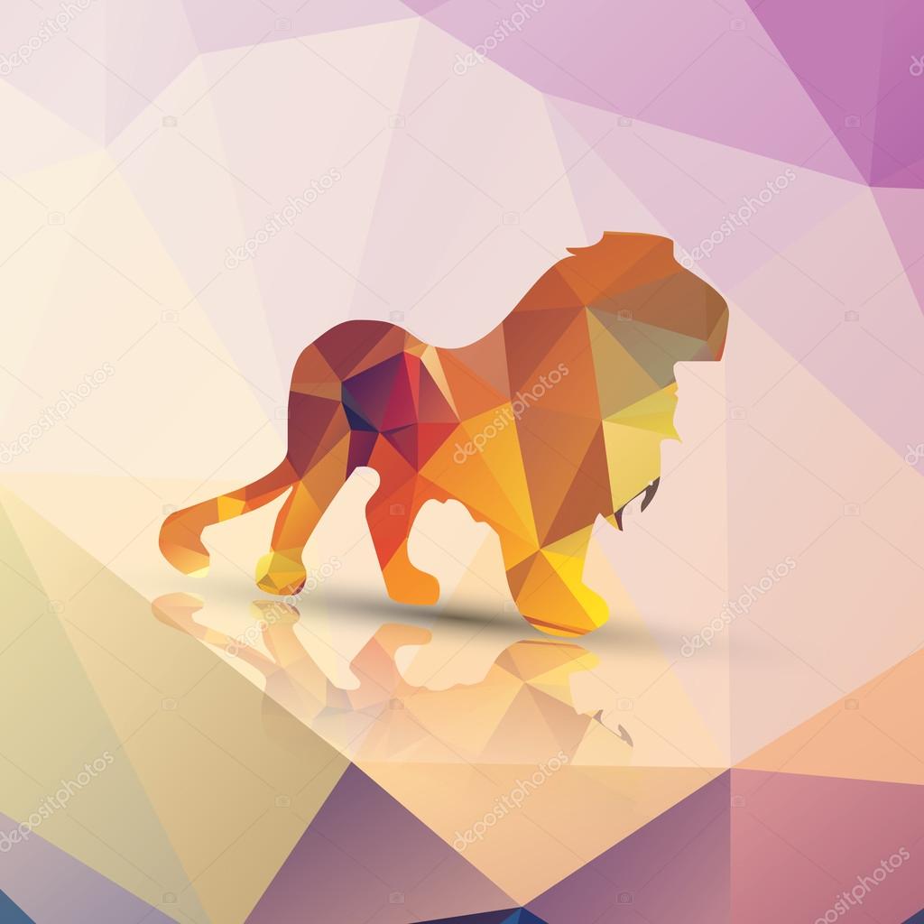 Geometric polygonal lion, pattern design, vector illustration — Stock ...