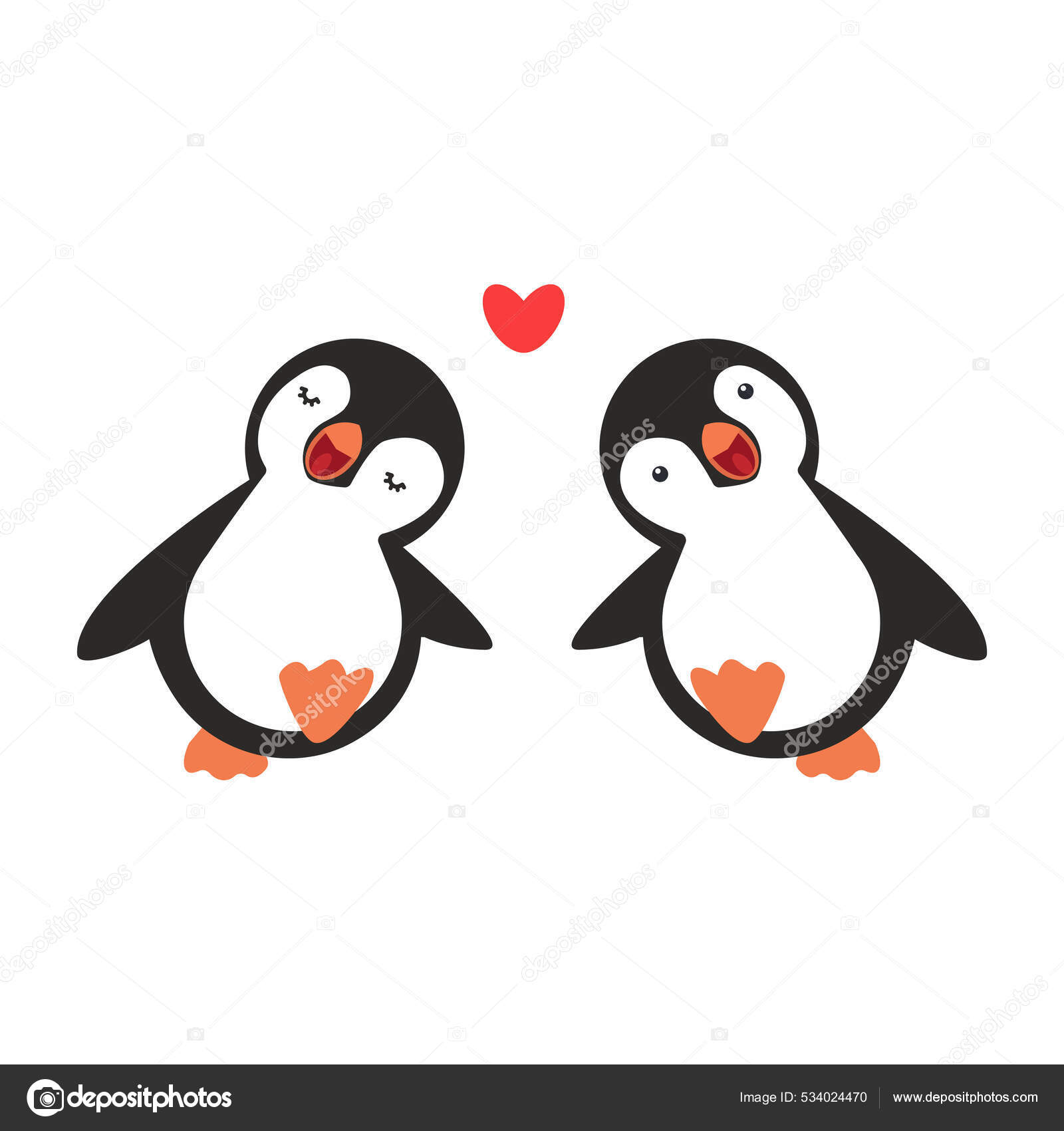 Dibujos De Pingüinos Enamorados Dos Pingüinos Enamorados En El Día