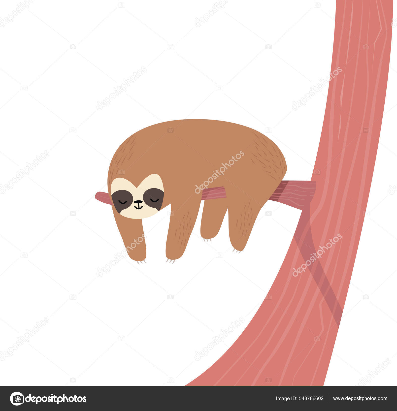 Sloth Sleeping Tree Branch Stock Vector by ©focus_bell@hotmail.co.th ... Sloth Sleeping Tree Branch Stock Vector by ©focus_bell@hotmail.co.th ...