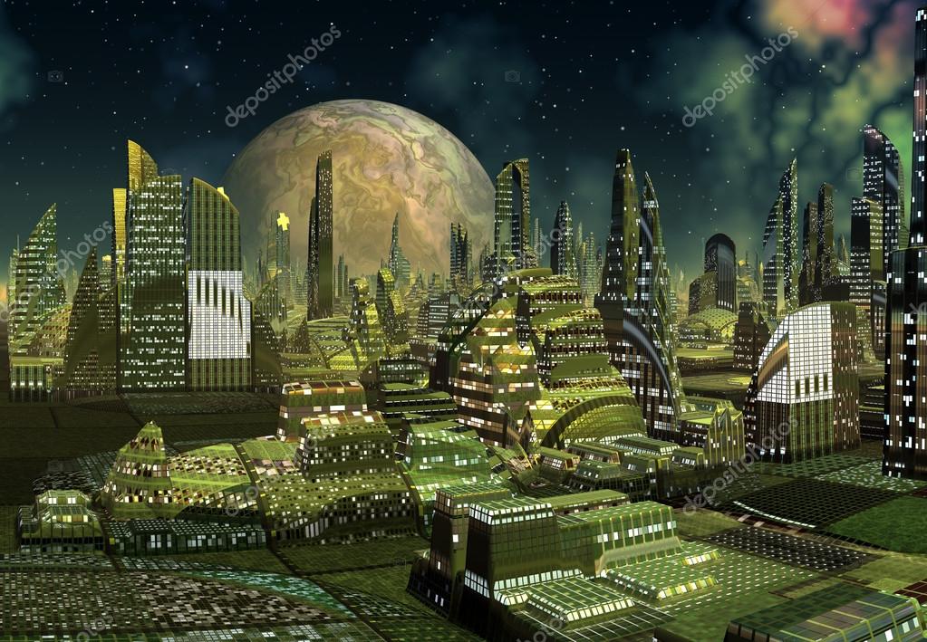 Modern Alien City Skyline Stock Photo by ©diversepixel 16841013