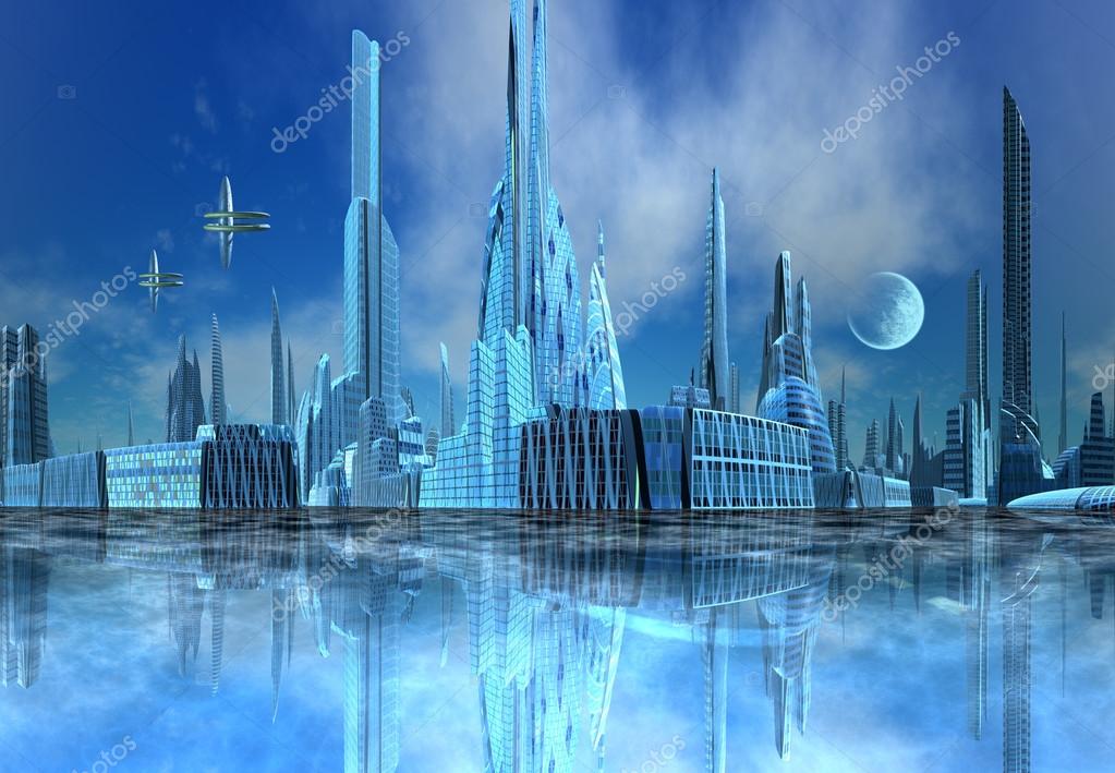 Futuristic Alien City - Computer Artwork Stock Photo by ©diversepixel ...