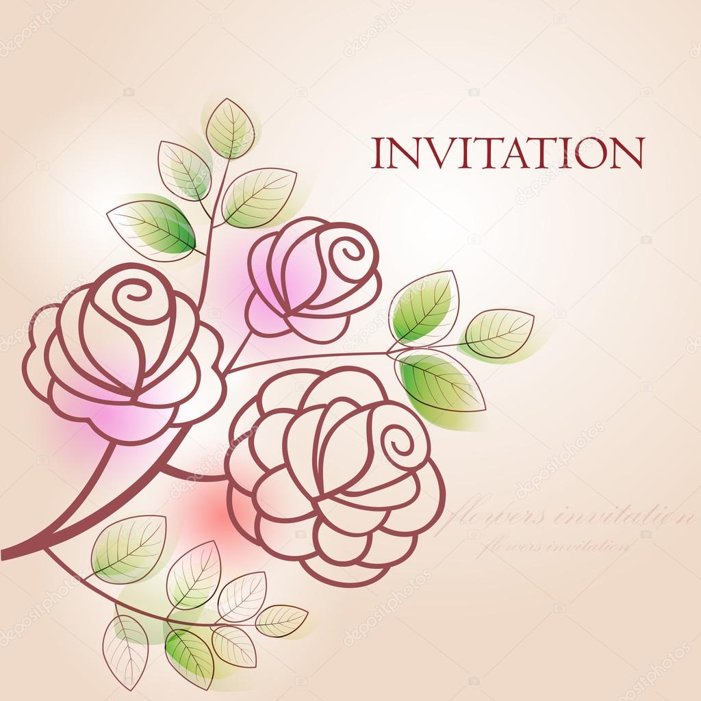 Flower background. Invitation card with flowers Stock Vector Image by ...