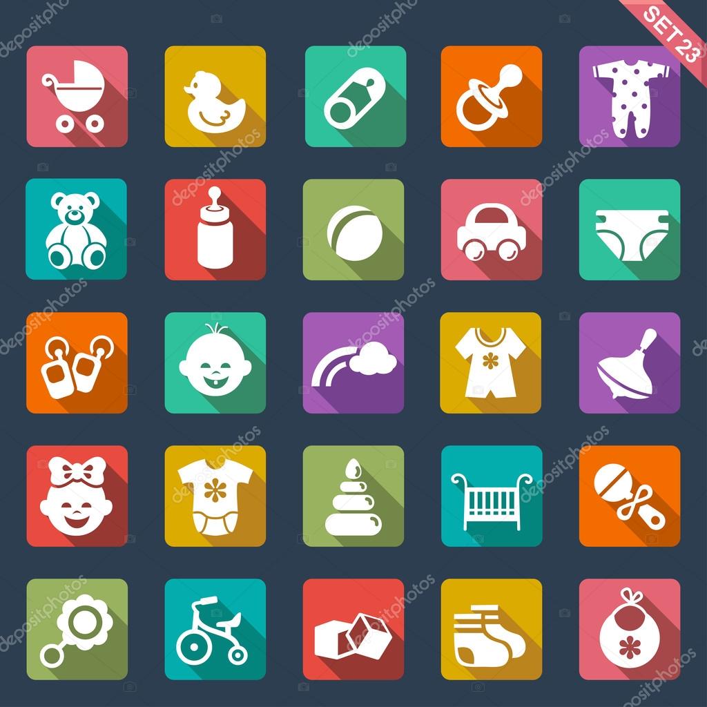 Baby icon set — Stock Vector © colorlife #35414549
