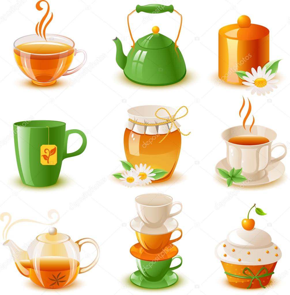 Tea set Stock Vector by ©colorlife 35416159
