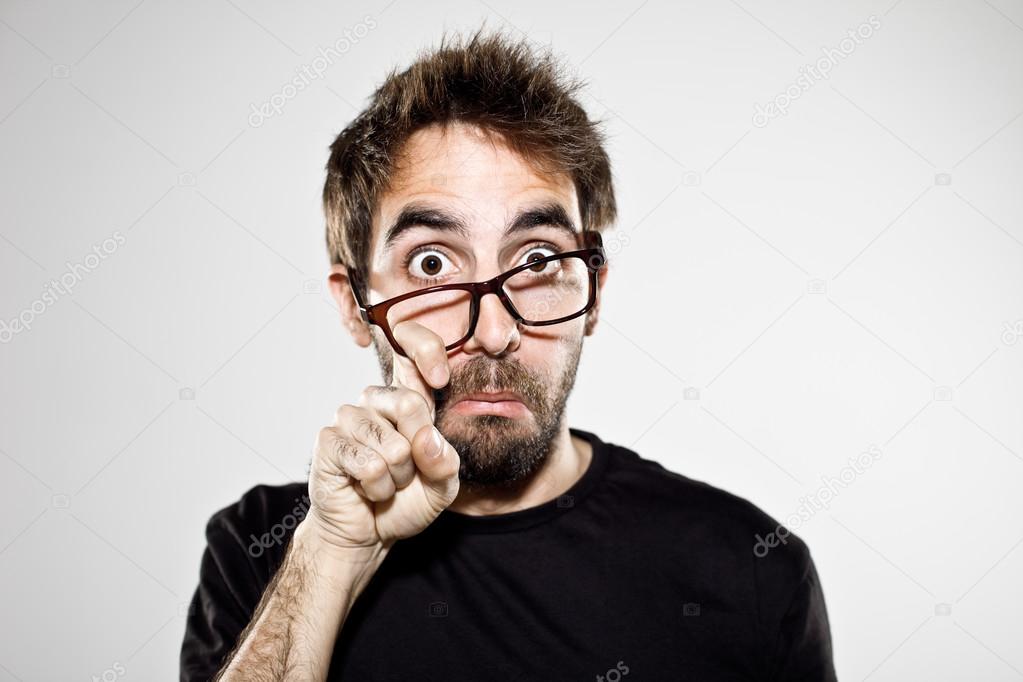 Portrait of a normal boy with glasses without glass Stock Photo by ...