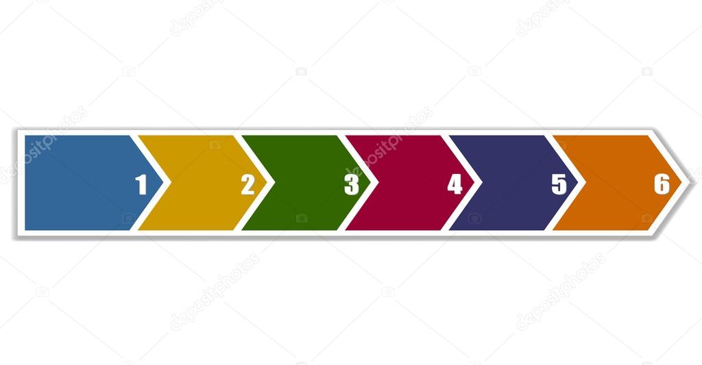 Arrow banner in six steps Stock Vector by ©PiXXart 18973775