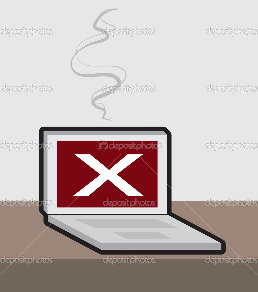 Počítač rozbitý — Stock Vektor © milo827 #12381953