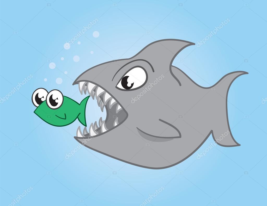 Shark Eating Fish Clipart Cartoon