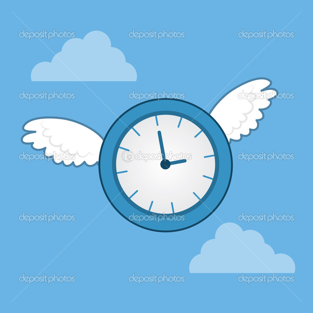 Time Flies Clock Clip Art