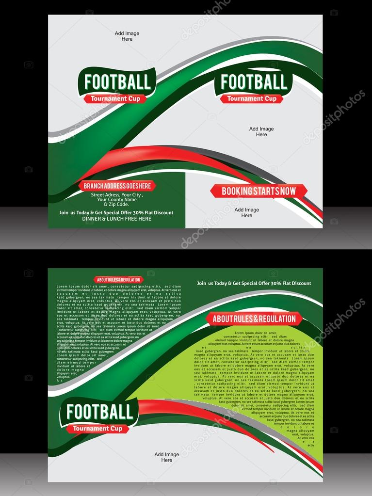 Bi Fold Football Brochure Template Stock Vector by ©gurukripa 49149957