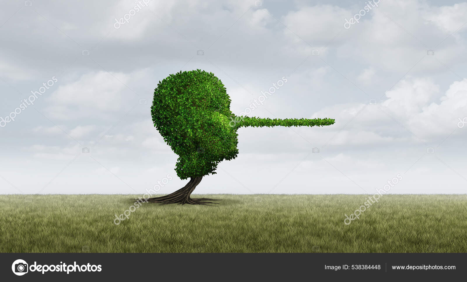 Growing Lie Concept Dishonesty Lies Metaphor Illustration Elements ...