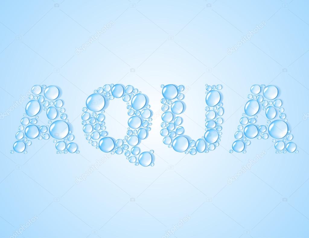 Water drops shaped word AQUA - vector background — Stock Vector ...