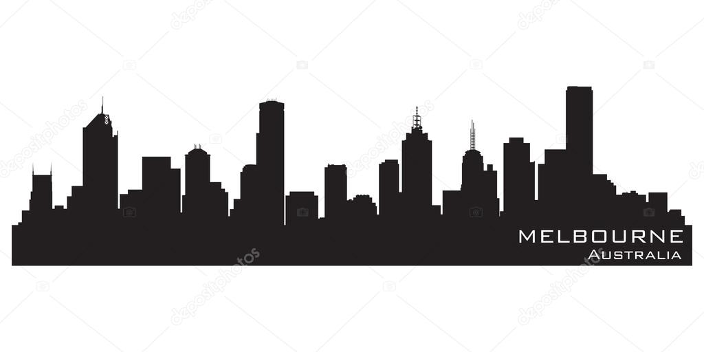 Melbourne, Australia skyline. Detailed vector silhouette Stock Vector ...