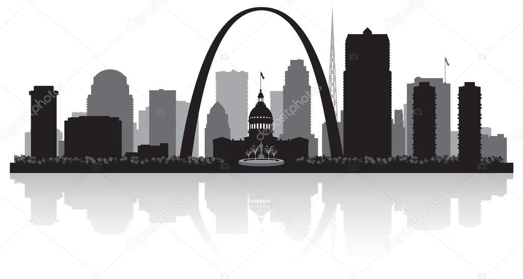 Saint Louis Missouri city skyline silhouette Stock Vector Image by ...