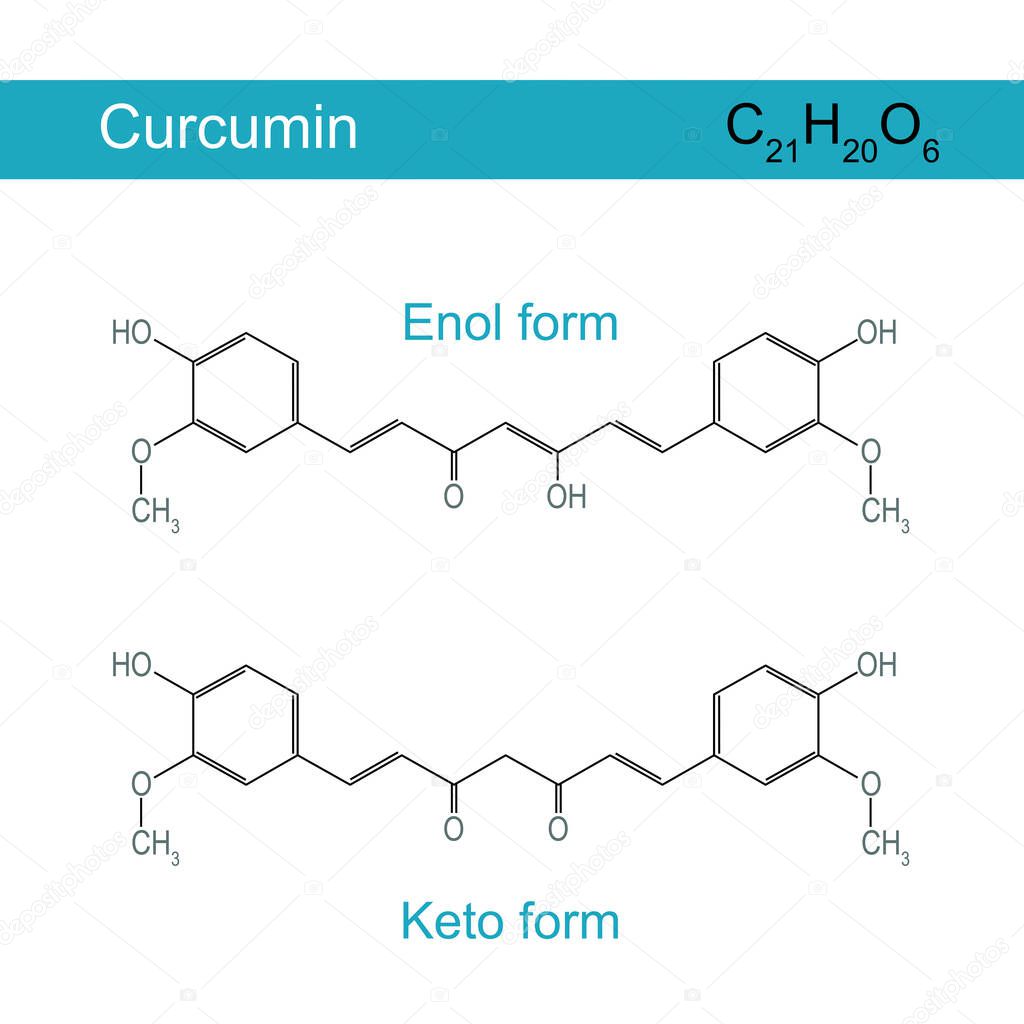 Curcumina. fórmula estructural química de la curcumina. química ...