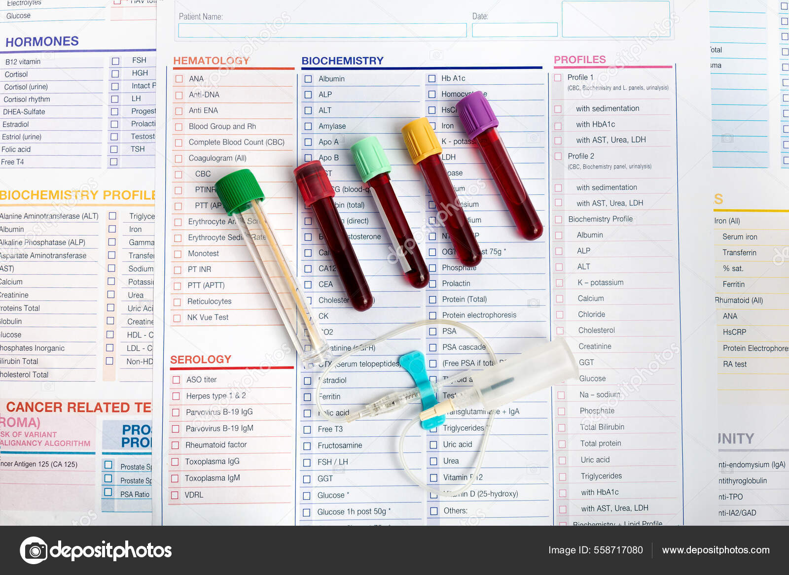 Blood Samples Vacuum Tubes Biological Swab Examination Biochemical Lab ...