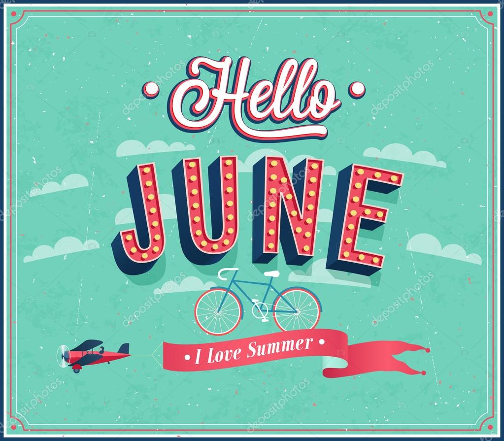 Hello june typographic design. — Stock Vector © Miloarts #36161175 Hello june typographic design. — Stock Vector © Miloarts #36161175