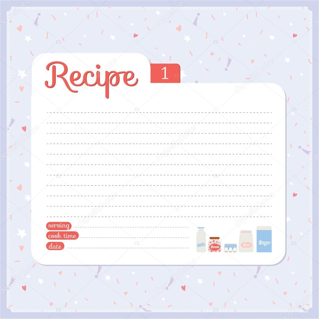 Cute food card with cartoon recipe Stock Vector Image by ...