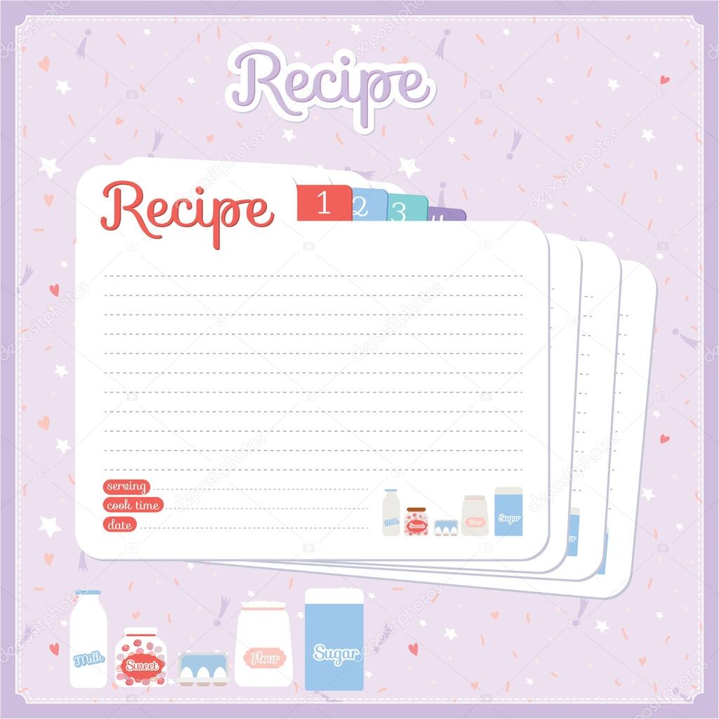 Cute food card with cartoon recipe Stock Vector Image by ...