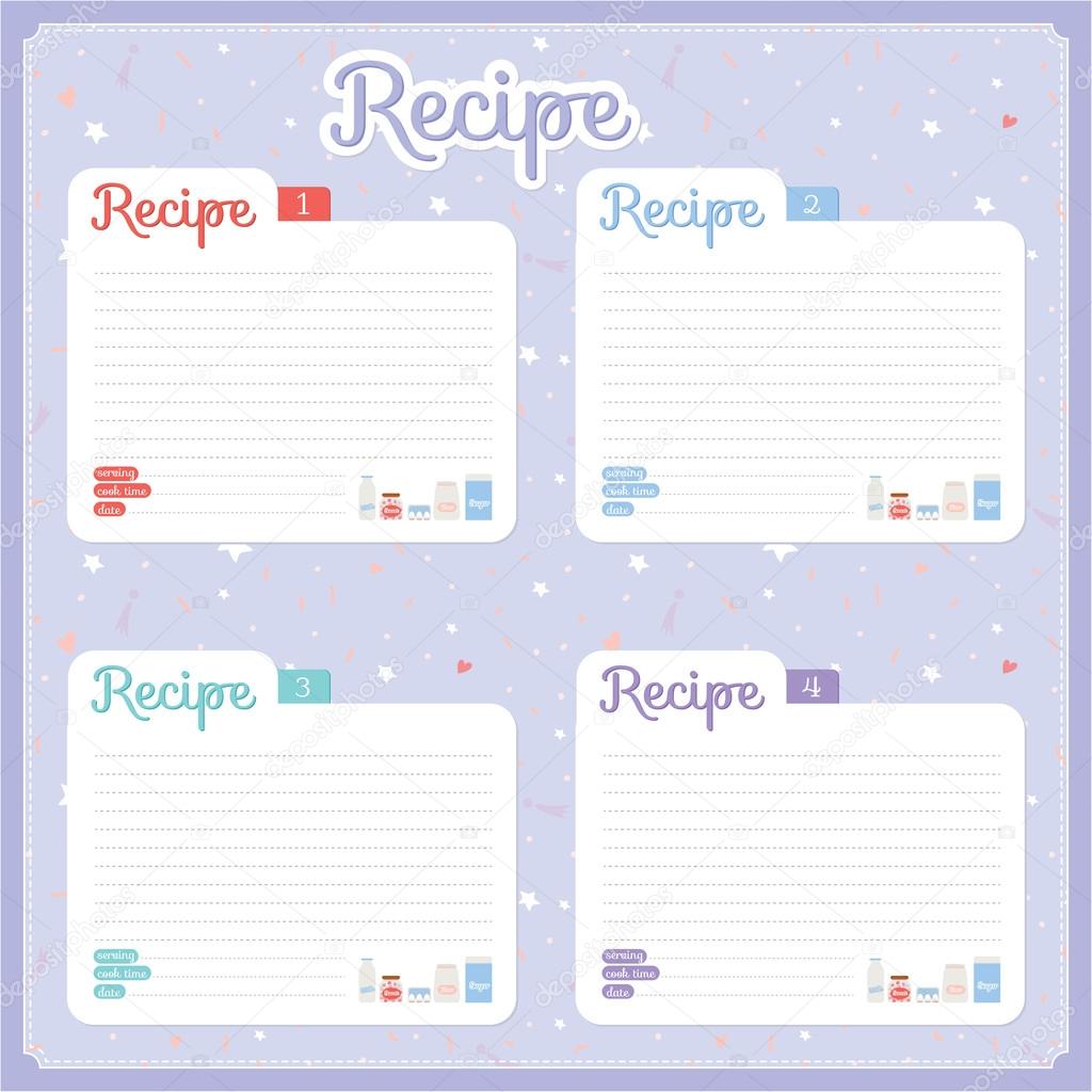 Cute food card with cartoon recipe Stock Vector Image by ...