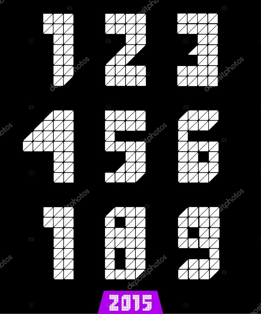 Collection of geometric numbers in bright colors Stock Vector Image by ...