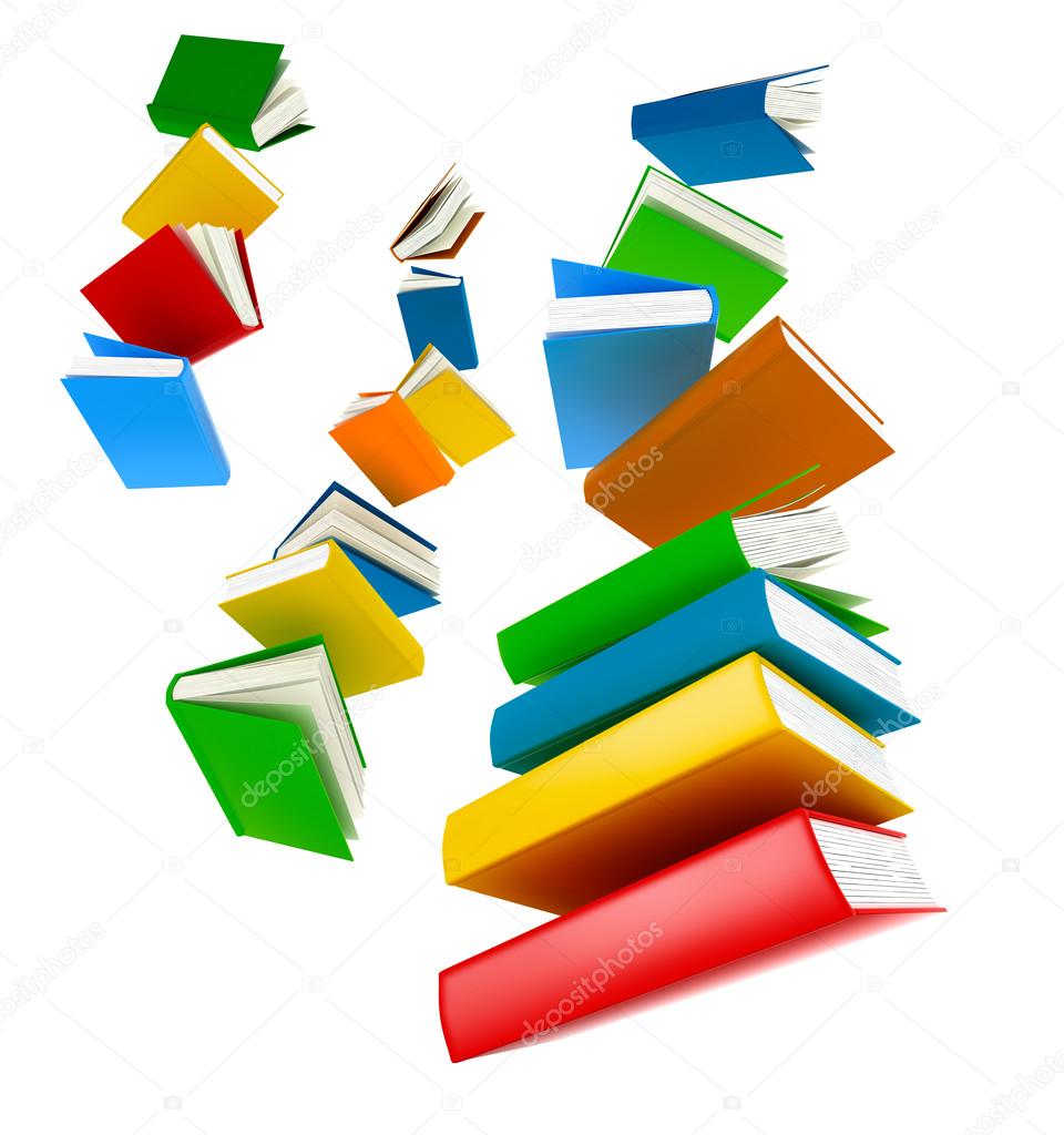 Libros voladores. aislado en blanco — Foto de stock © Alexmit #45279717