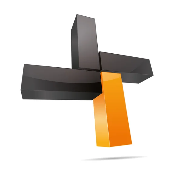 3D abstract cube cuboid cross x rectangle red symbol corporate design ...