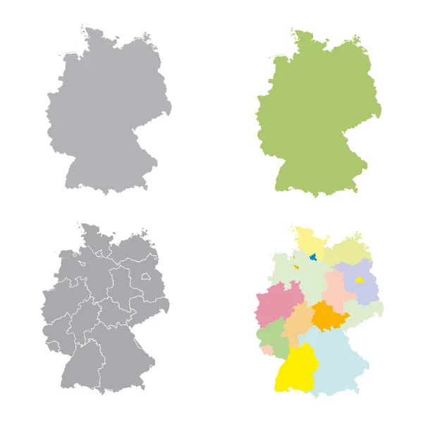 Germany regions card map vector geo map brd federal republic of germany ...