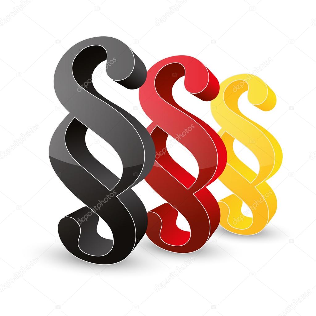 Absatz Zeichen Absatz Deutschland 3d Begriffe Gerechtigkeit Gesetz ...