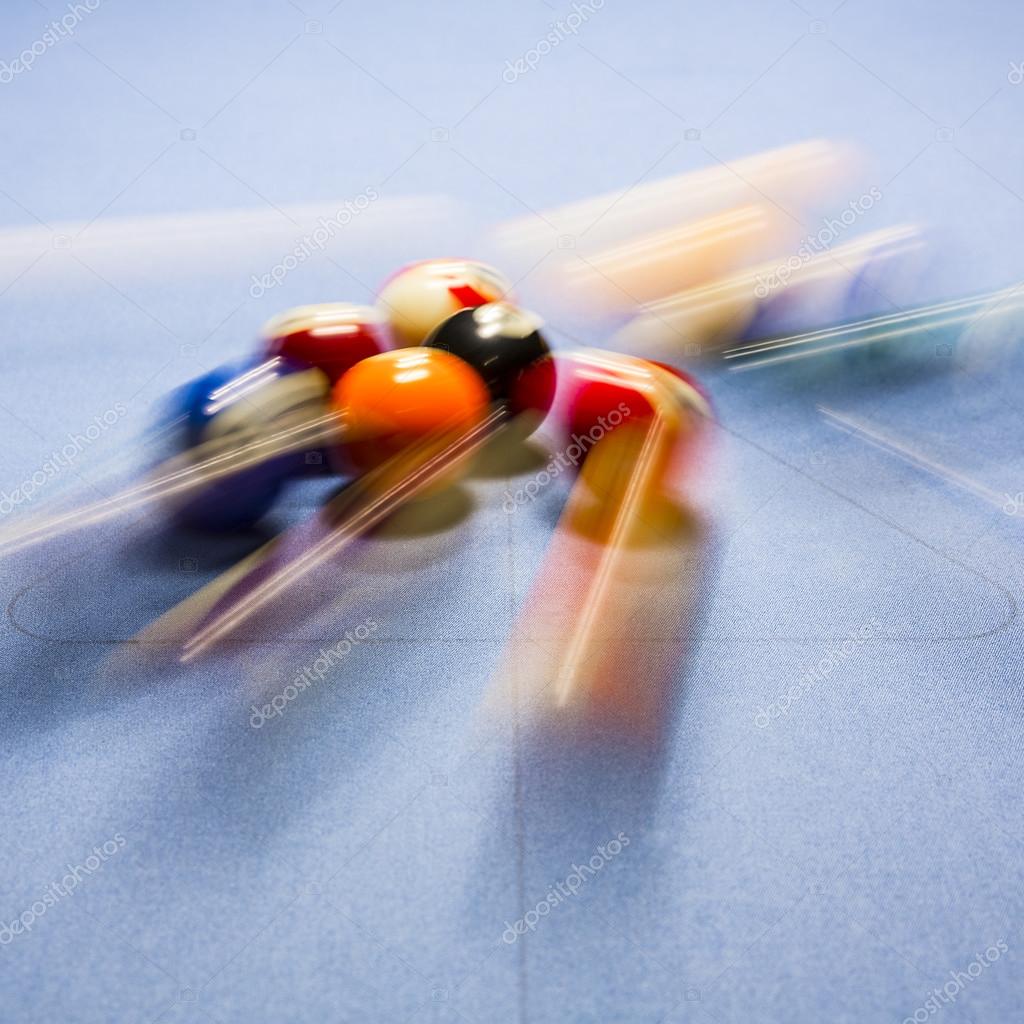 Pool Balls In Motion