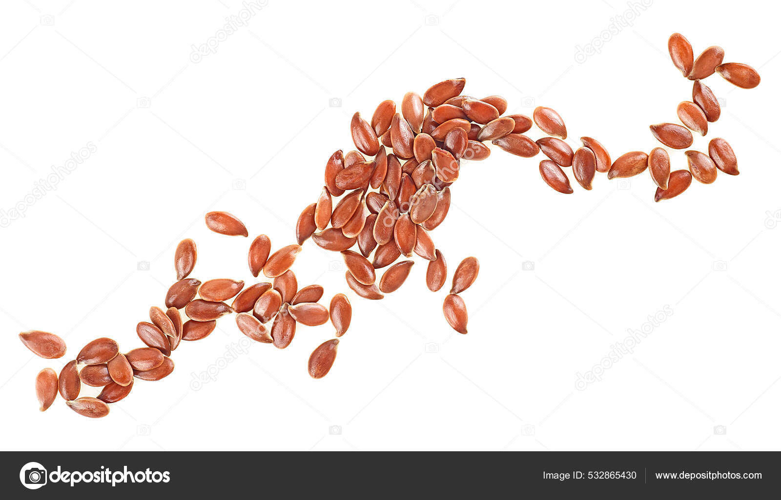 Flax Seeds Curved Group Isolated White Background Top View Linseeds Stock Photo by ©domnitsky ...