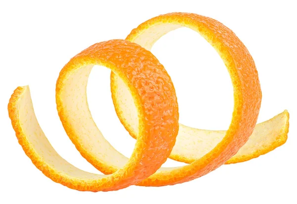 Orange Skin Spiral Form Isolated White Background Front View Vitamin ...