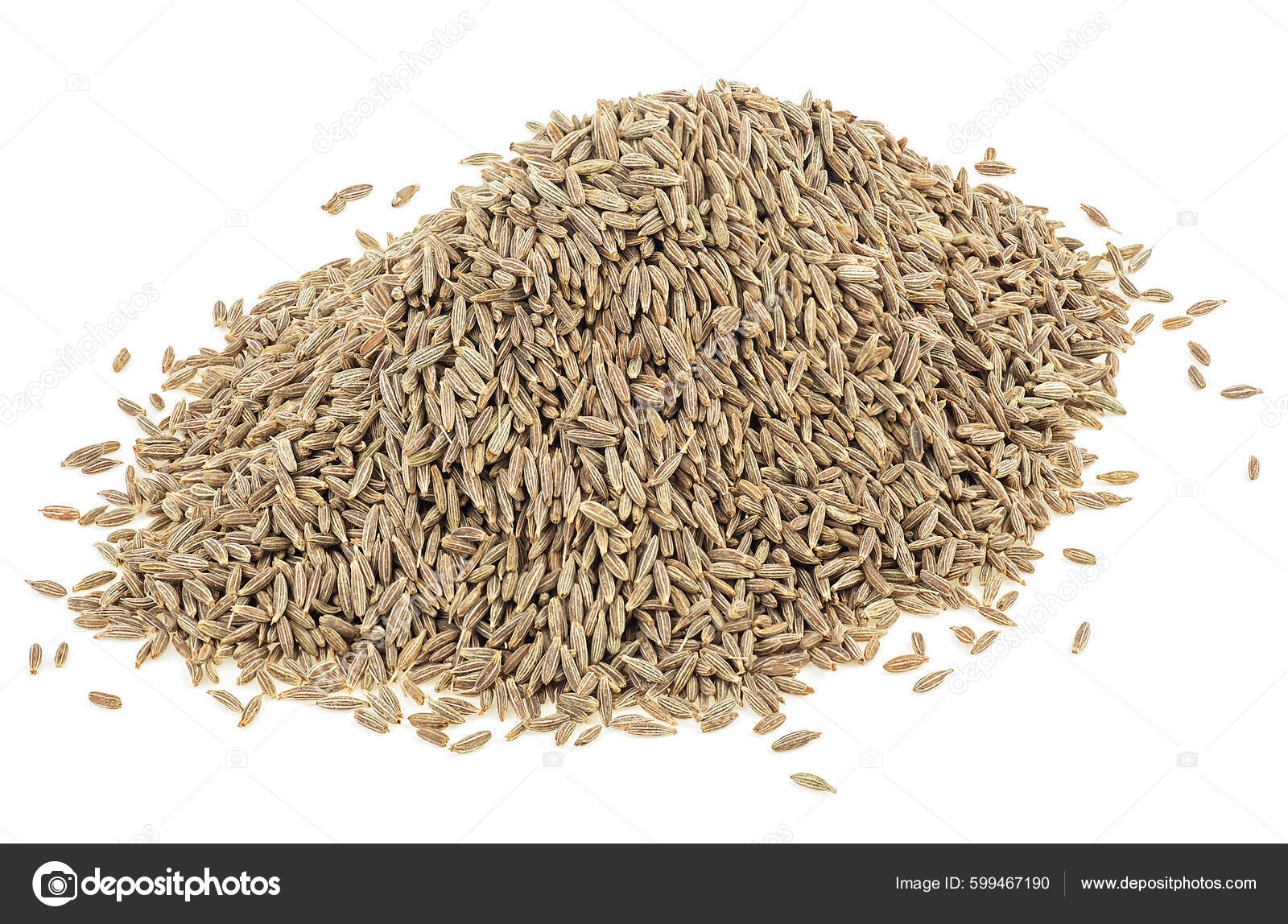 Pile Dried Cumin Seeds Isolated White Background Zira Grains — Stock ...