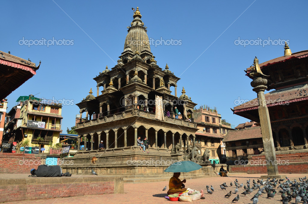 Nepal, Patan, the Stone Temple of Krishna Mandir at Durbar square ...