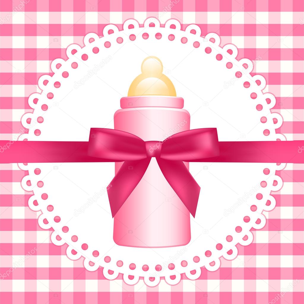 Vector pink background with baby bottle — Stock Vector © yuliaglam ...