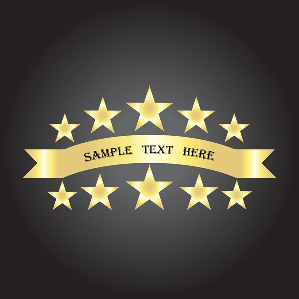 Vector illustration of gold star award with shiny ribbon with sp Stock ...
