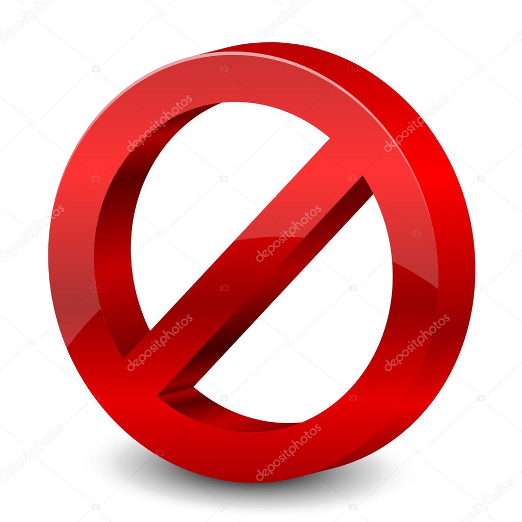 Ilustração em vetor de sinal proibido 3d — Vetor de Stock © yuliaglam ...