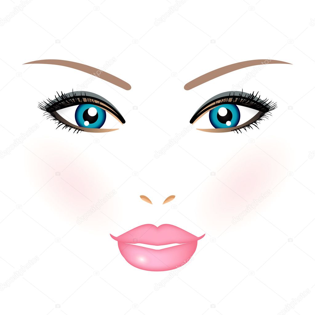 Vector Illustration Of Woman Face — Stock Vector © Yuliaglam 25989021