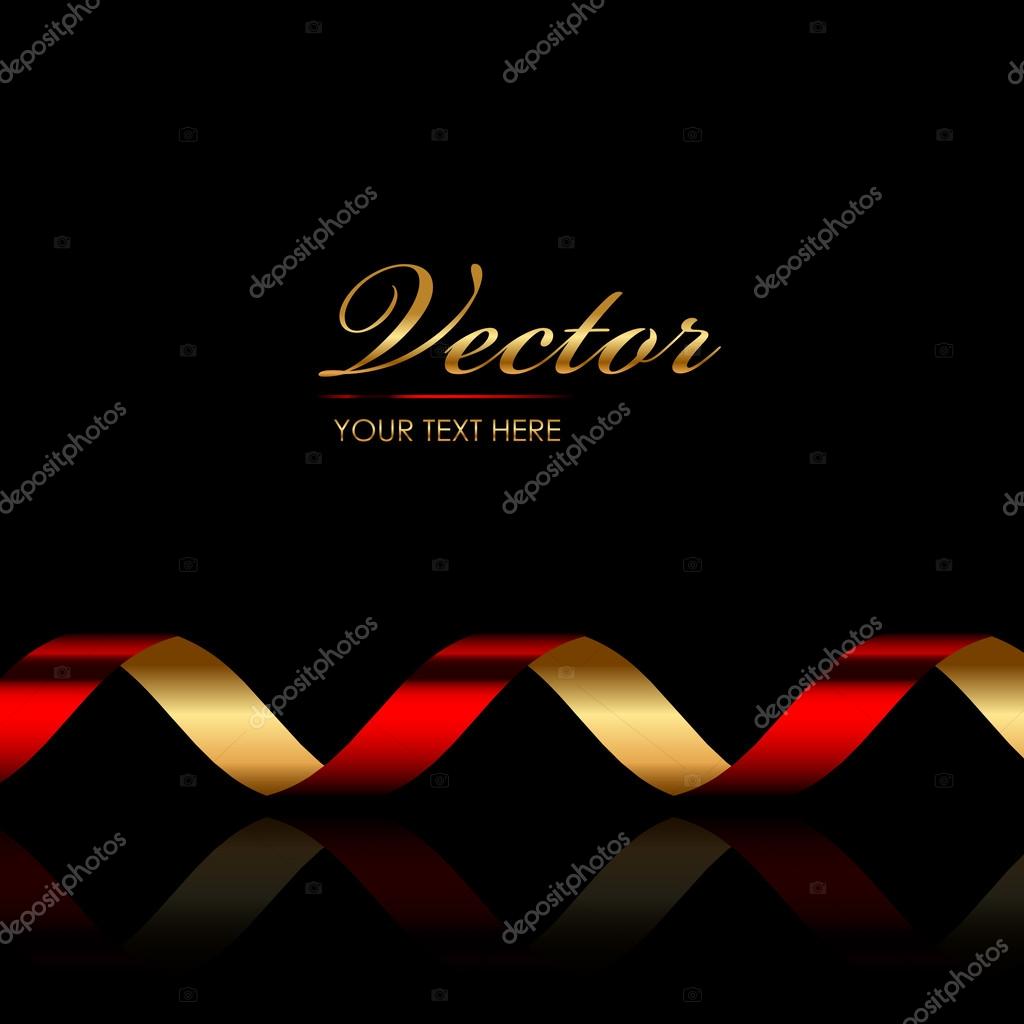 Vector background with red & gold ribbon Stock Vector Image by ...