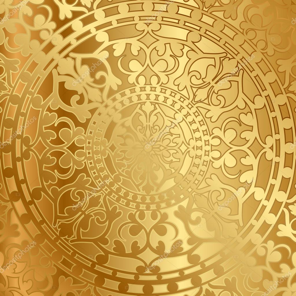 Vector gold background with oriental decoration Stock Vector Image by ...