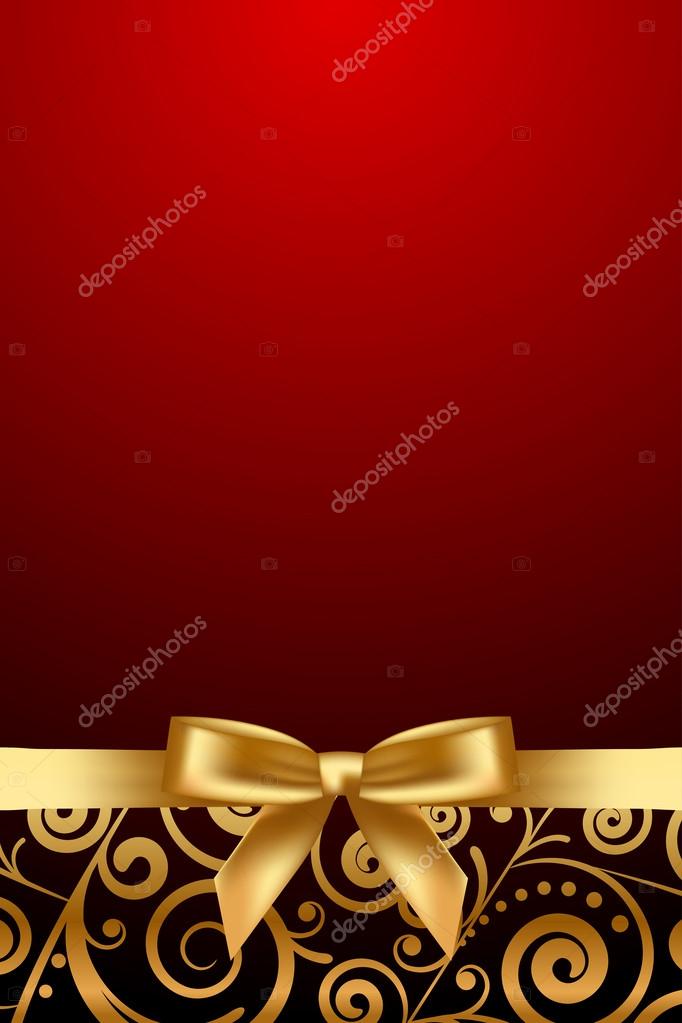 Vector red and luxury frame with gold ribbon Stock Vector Image by ...